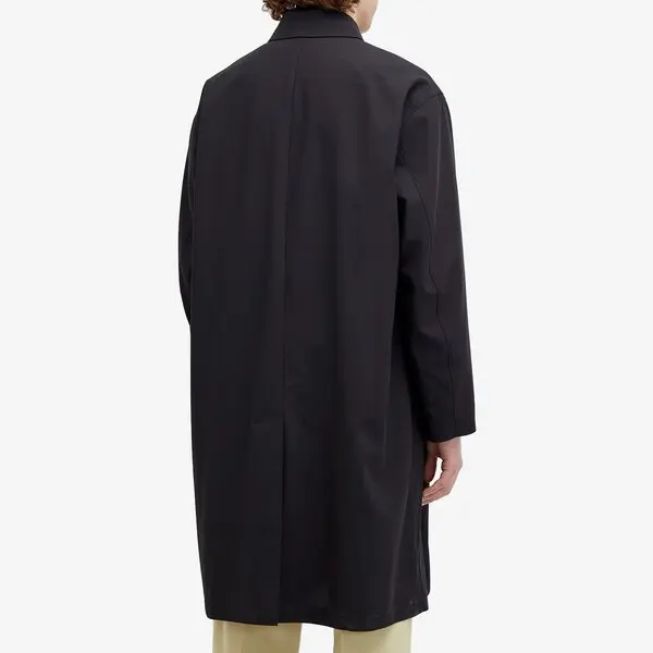 Auralee Wool Twill Soutien Long Coat In Top Navy - 40% Off